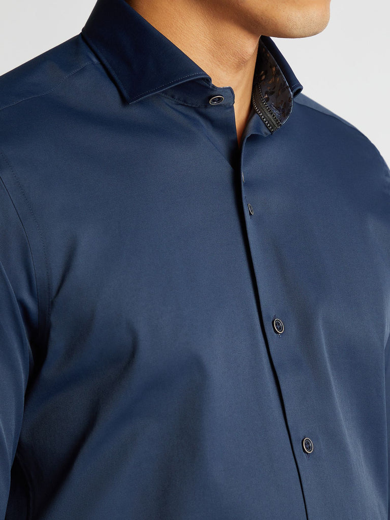 Remus Uomo | Shirt | Navy | Blue | Stretch | 13140 | Shop Now – FOCUS ...
