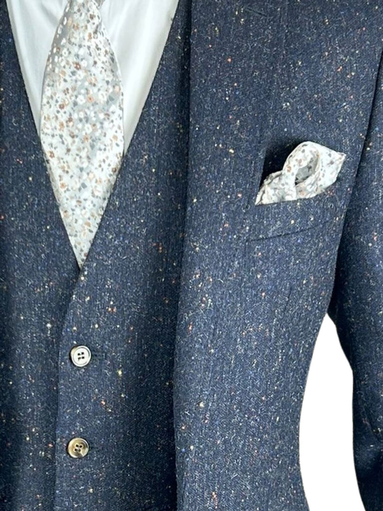 Tweed Suit | Mens | Navy | Blue | Orange | Yellow | Shop Now – FOCUS ...