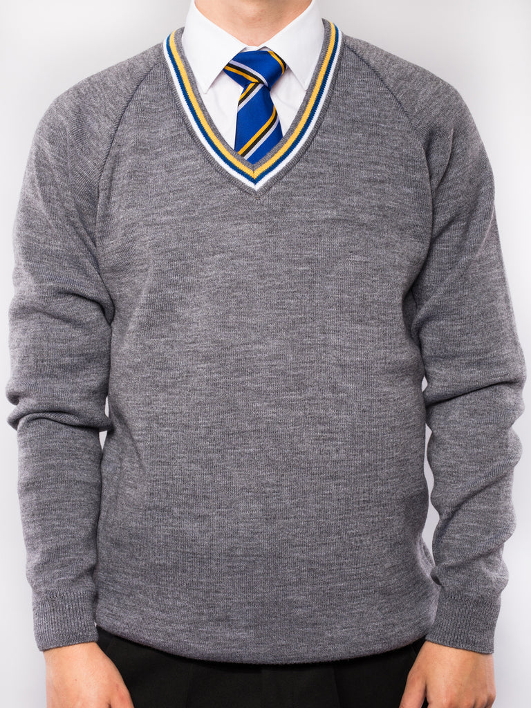 St Columbanus College | Uniform | Jumper | Boys | Grey | Buy – FOCUS ...